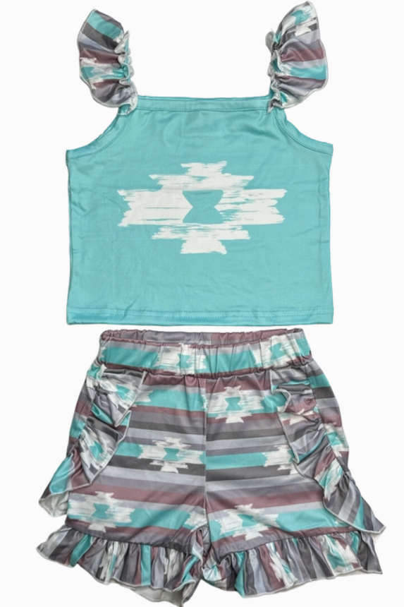 Teal Aztec Set – Hayzlee Rae's