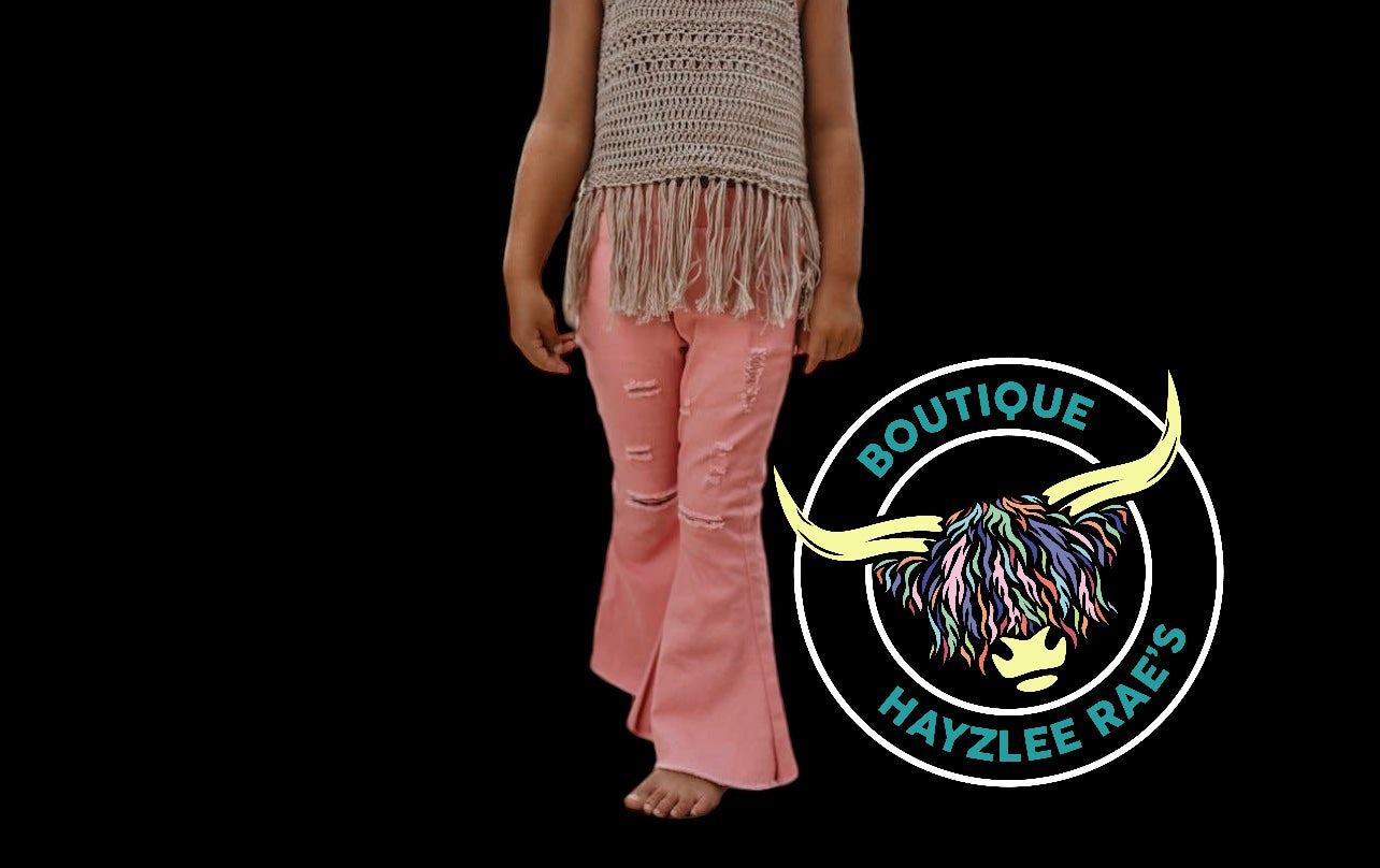 Pink Denim Flares – Hayzlee Rae's